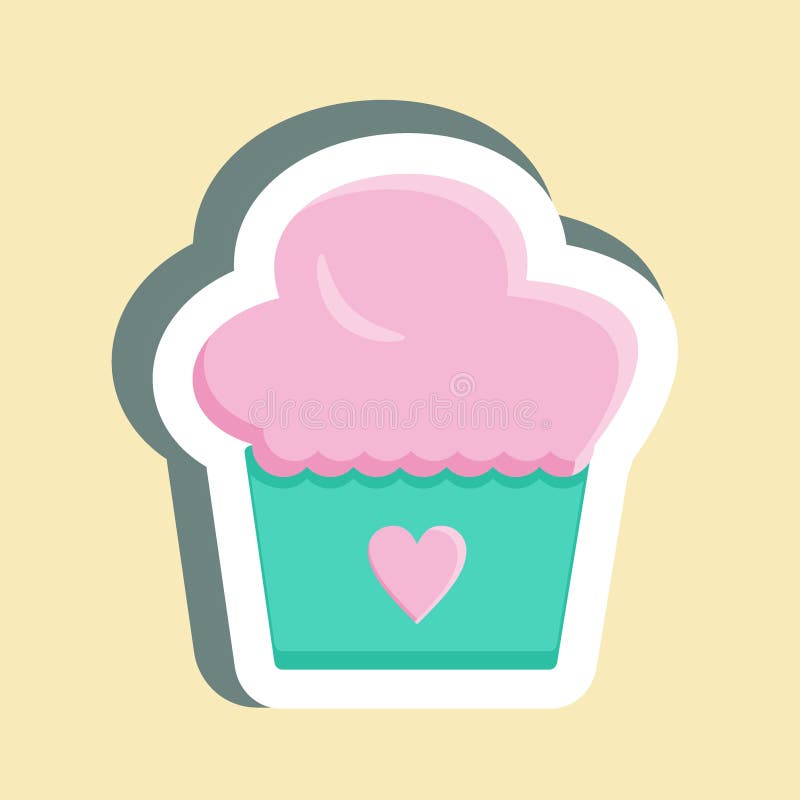 Sticker Muffin. Suitable for Bakery Symbol. Simple Design Editable ...