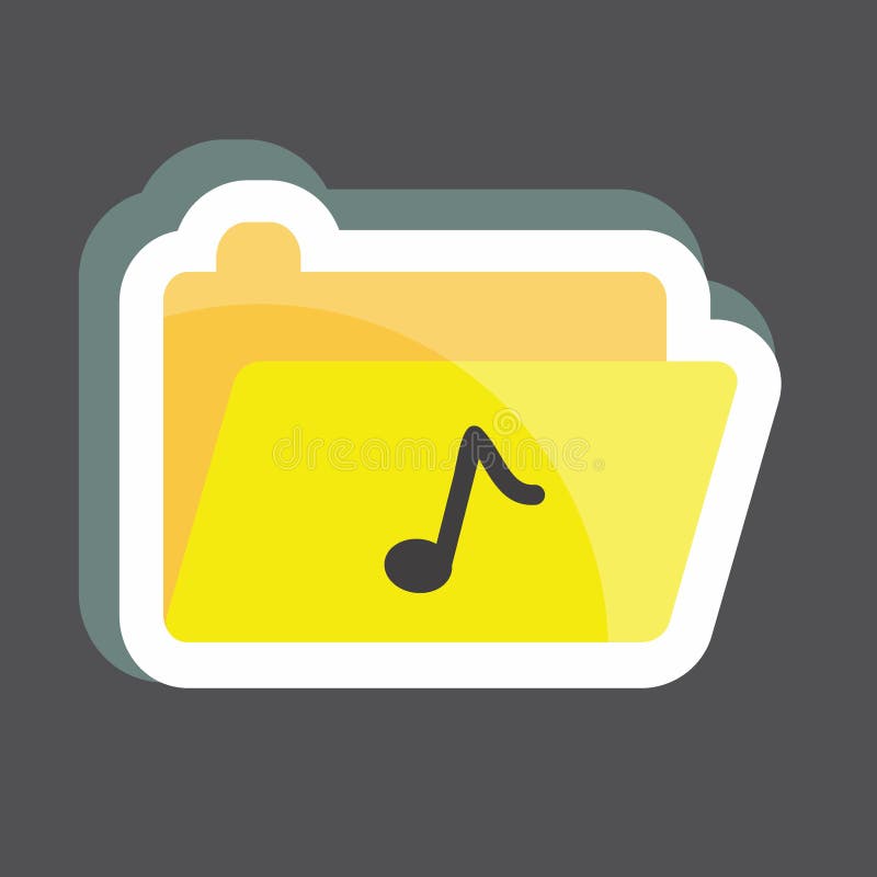 Sticker Music Folder. Suitable for Music Symbol. Color Mate Style ...