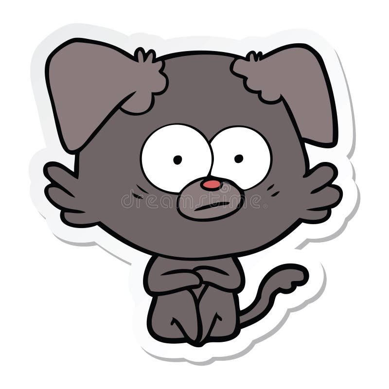 Sticker of a Nervous Dog Cartoon Stock Vector - Illustration of funny ...