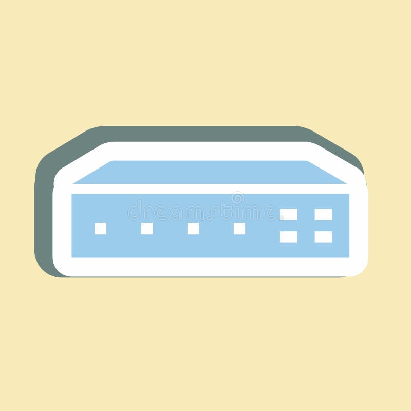 Sticker Networking Switch,Simple Illustration,Editable Stroke Stock ...