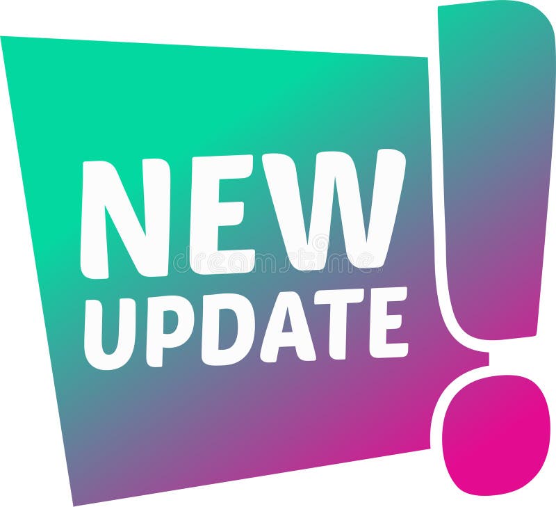 Sticker New Update Gradient Sticker, Exclamation Mark Stock Vector ...