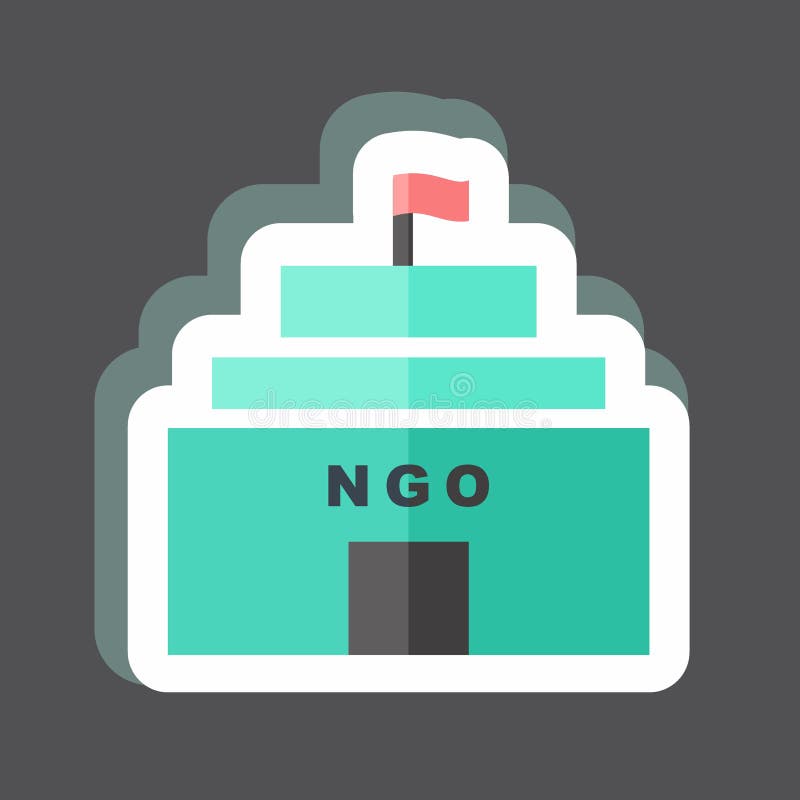 Sticker NGO Building. Suitable for Community Symbol. Simple Design ...