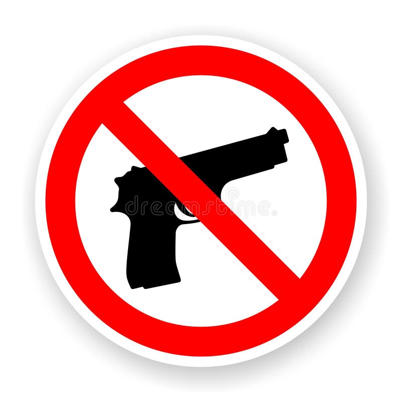 Sticker of no gun sign stock illustration. Illustration of zone - 34142140