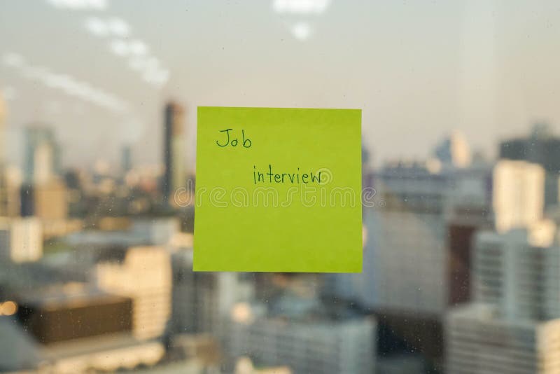 Sticker Note with Job Interview Message for Reminder Stock Image ...