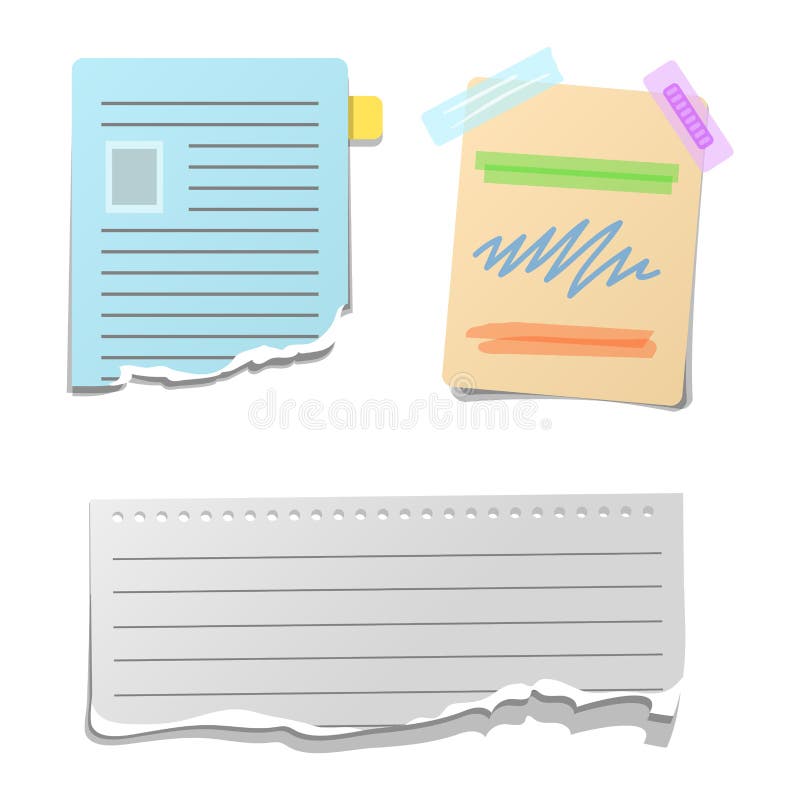 Sticker Note Paper Vector Illustration. Stock Vector - Illustration of ...
