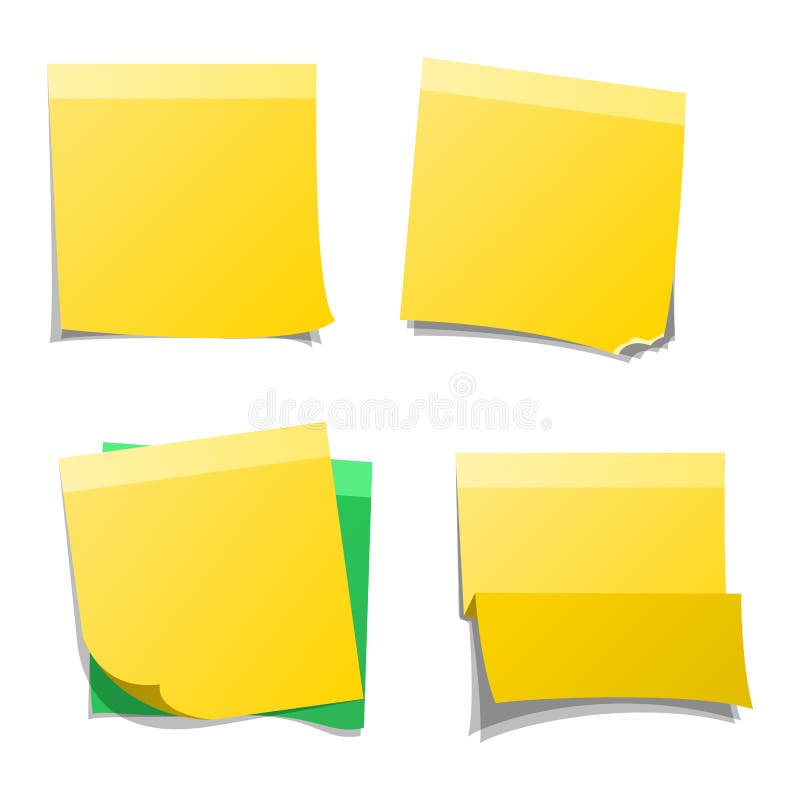 Sticker Note Paper Vector Illustration. Stock Vector - Illustration of ...