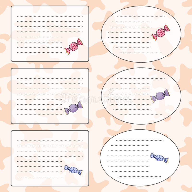 Sticker for Notebook with Candy Stock Vector - Illustration of dessert ...