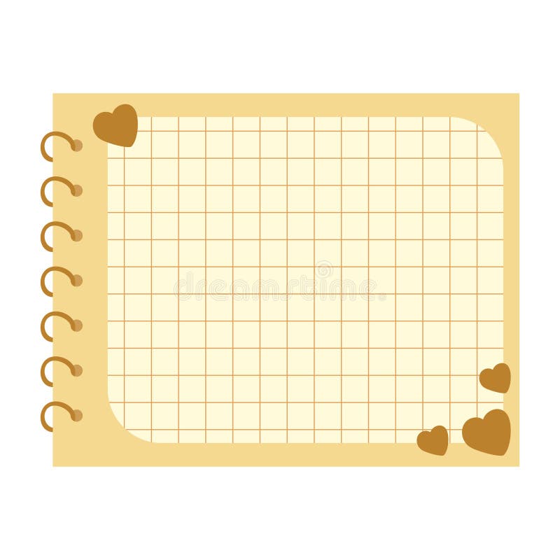 Sticker Notes Grid Theme Cute Love Brown Stock Vector - Illustration of ...