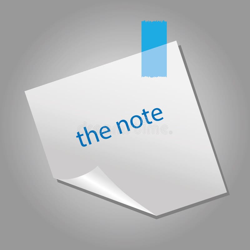 Sticker for Notes. Sheet Taped Stock Vector - Illustration of note ...