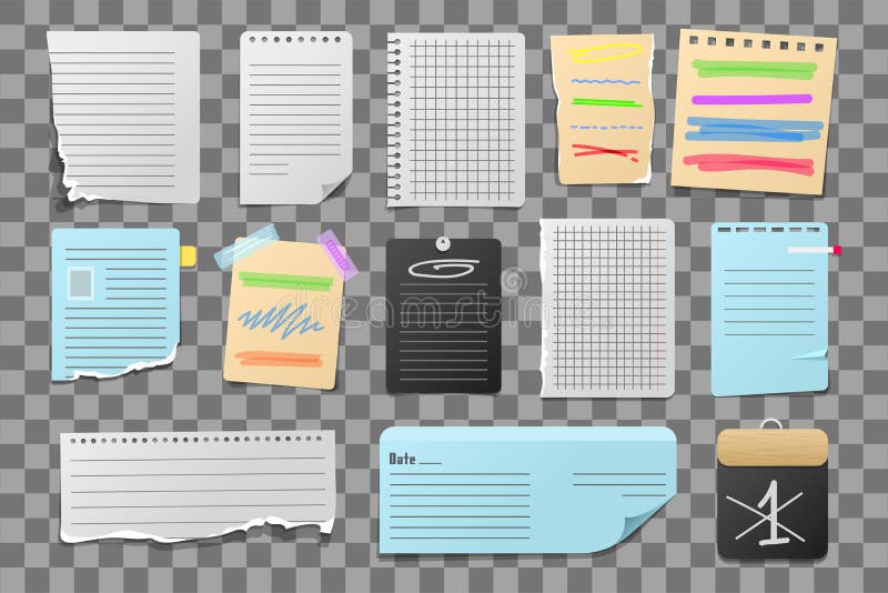 Sticker Notes Vector Illustration. Stock Vector - Illustration of ...