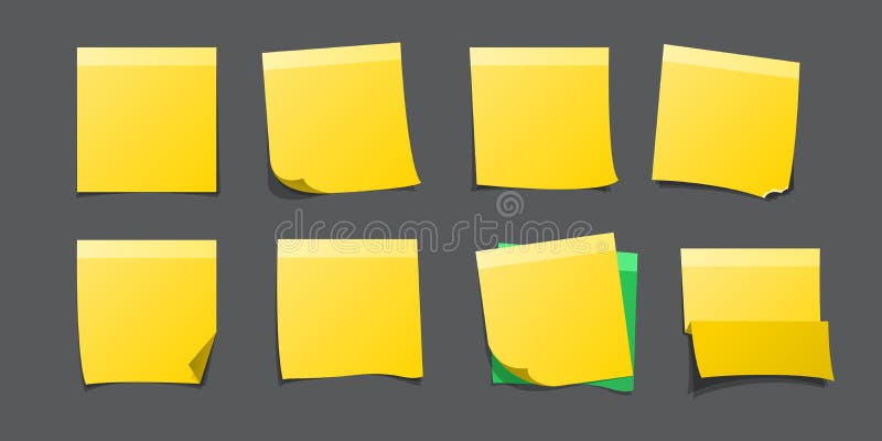 Sticker Notes Vector Illustration. Stock Vector - Illustration of ...