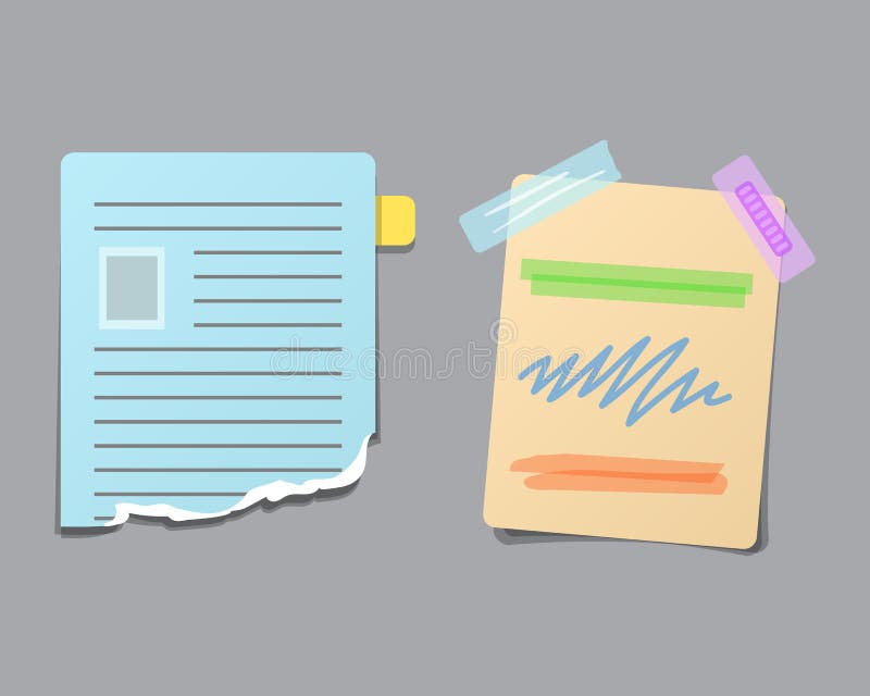 Sticker Notes Vector Illustration. Stock Vector - Illustration of clean ...