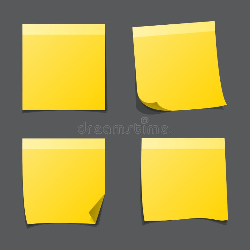 Sticker Notes Vector Illustration. Stock Vector - Illustration of post ...