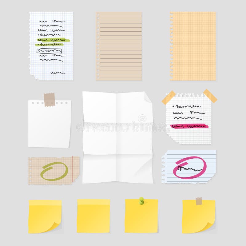 Sticker Notes Vector Illustration. Stock Vector - Illustration of list ...