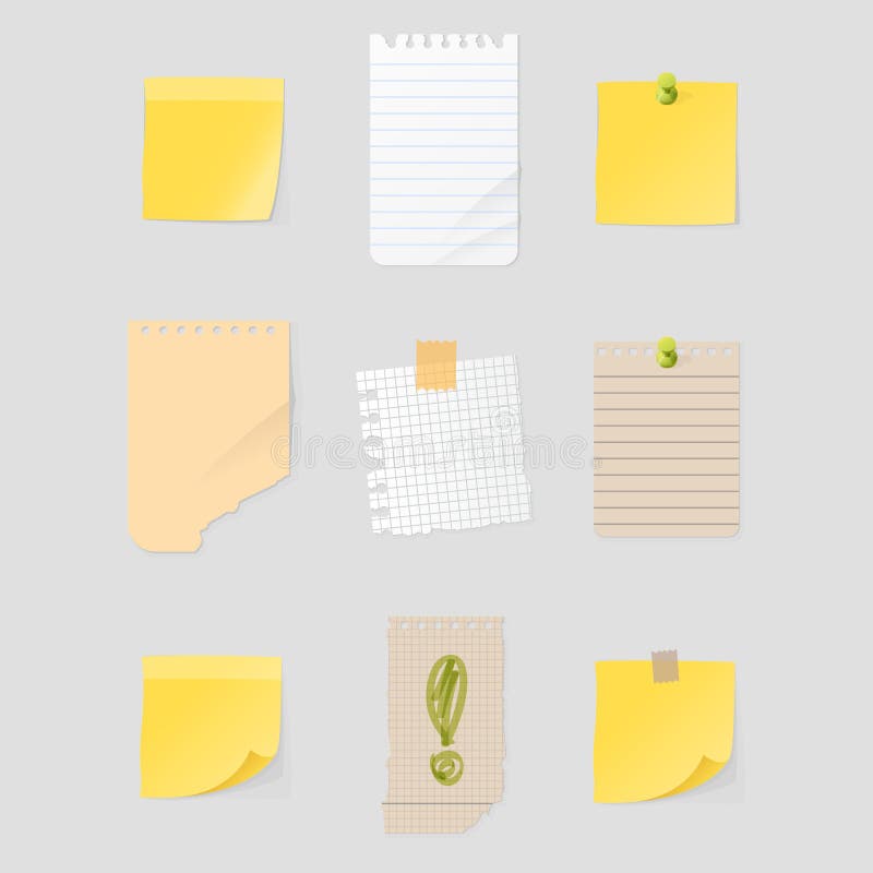 Sticker Notes Vector Illustration. Stock Vector - Illustration of ...