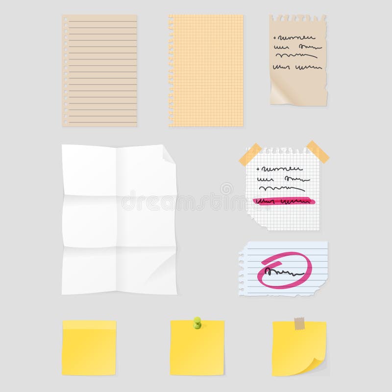 Sticker Notes Vector Illustration. Stock Vector - Illustration of memo ...