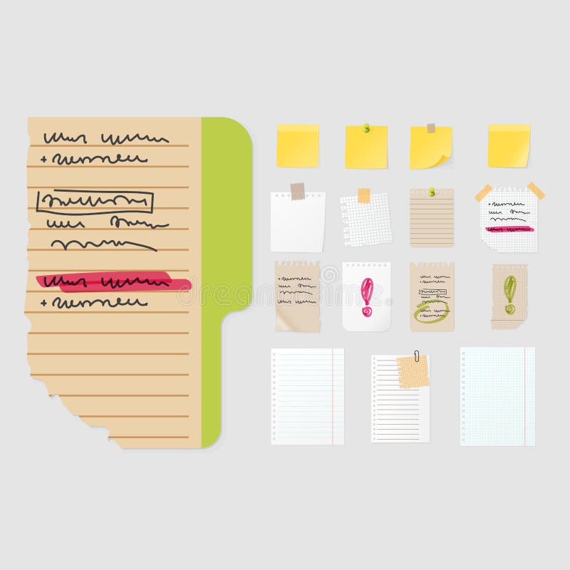 Sticker Notes Vector Illustration. Stock Vector - Illustration of ...