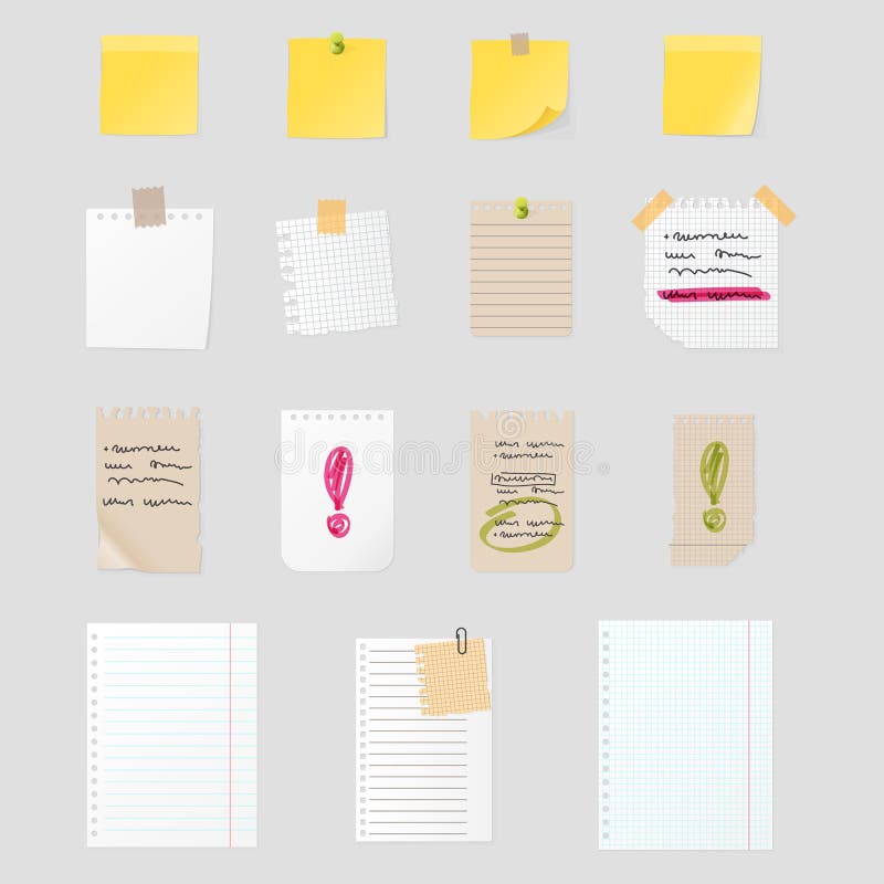 Sticker Notes Vector Illustration. Stock Vector - Illustration of ...