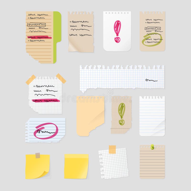 Sticker Notes Vector Illustration. Stock Vector - Illustration of ...