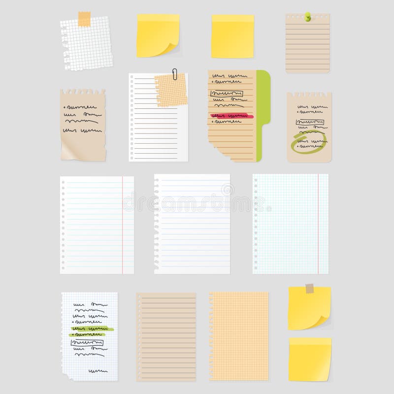 Sticker Notes Vector Illustration. Stock Vector - Illustration of ...