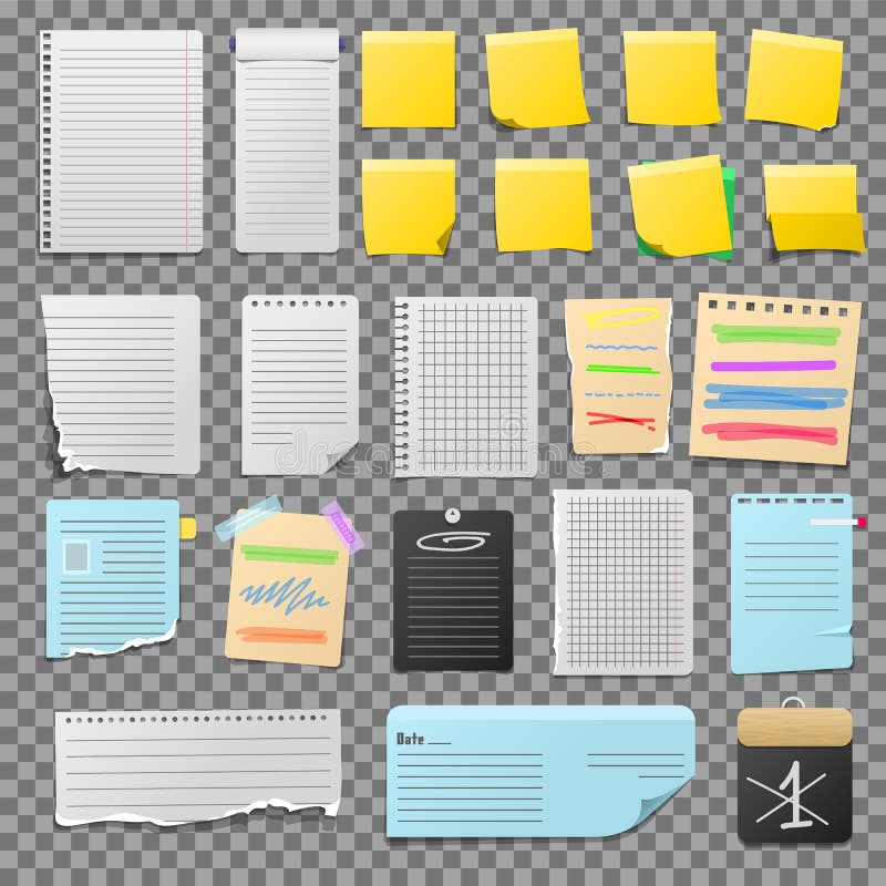 Sticker Notes Vector Illustration. Stock Vector - Illustration of post ...