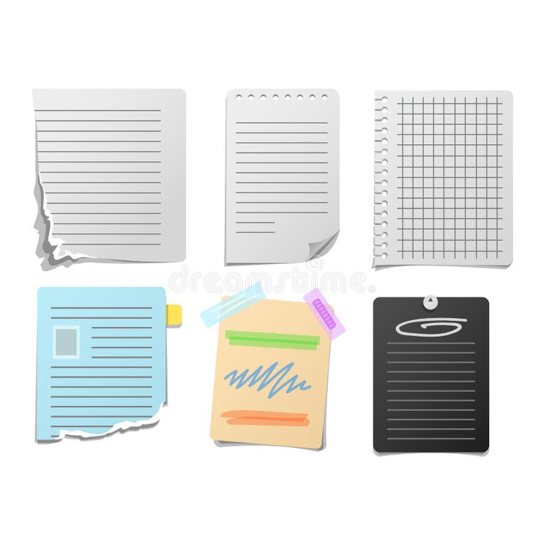 Sticker Notes Vector Illustration. Stock Vector - Illustration of ...