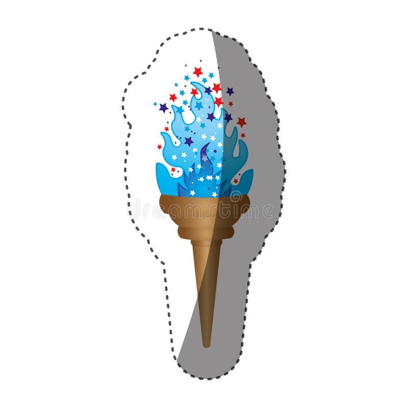 Sticker Olympic Torch Blue Flame Stock Illustrations – 4 Sticker ...