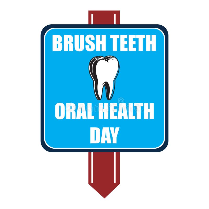 Sticker for Oral Health Day Stock Illustration - Illustration of teeth ...
