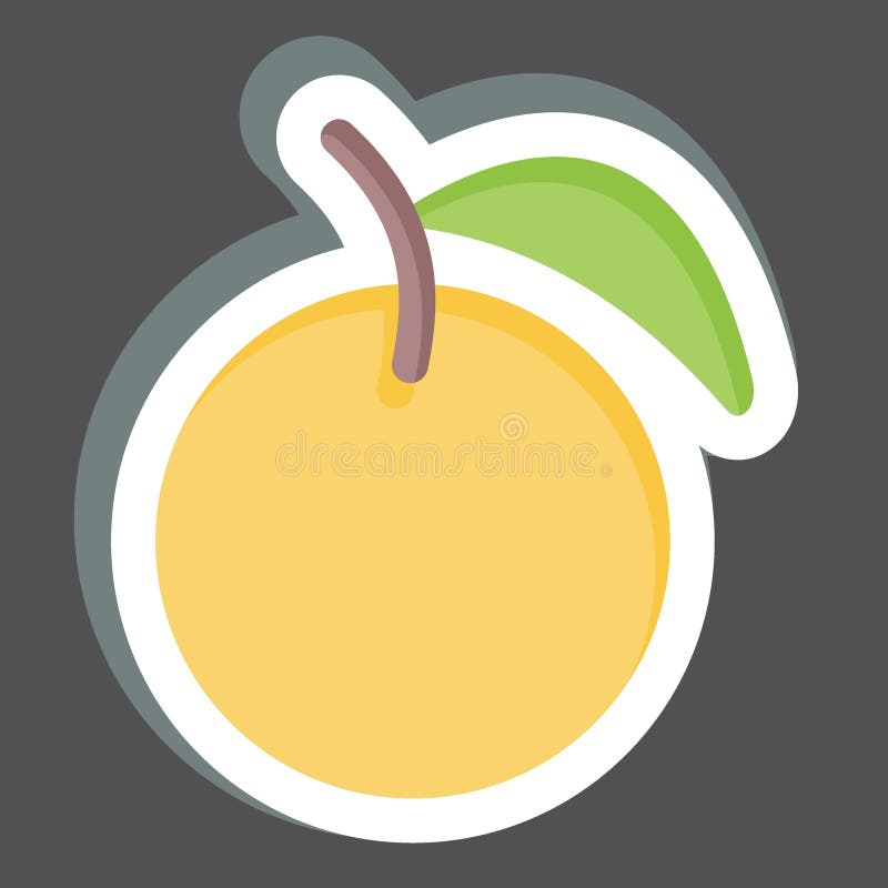 Sticker Orange. Related To Fruit and Vegetable Symbol. Simple Design ...