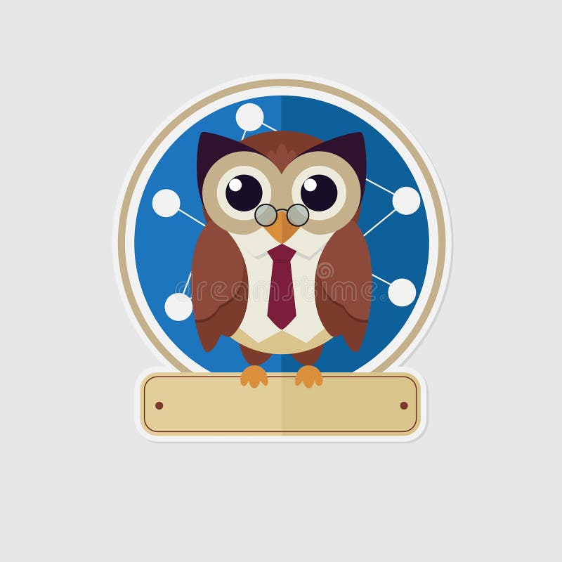 Sticker owl stock vector. Illustration of smart, logo - 64946205