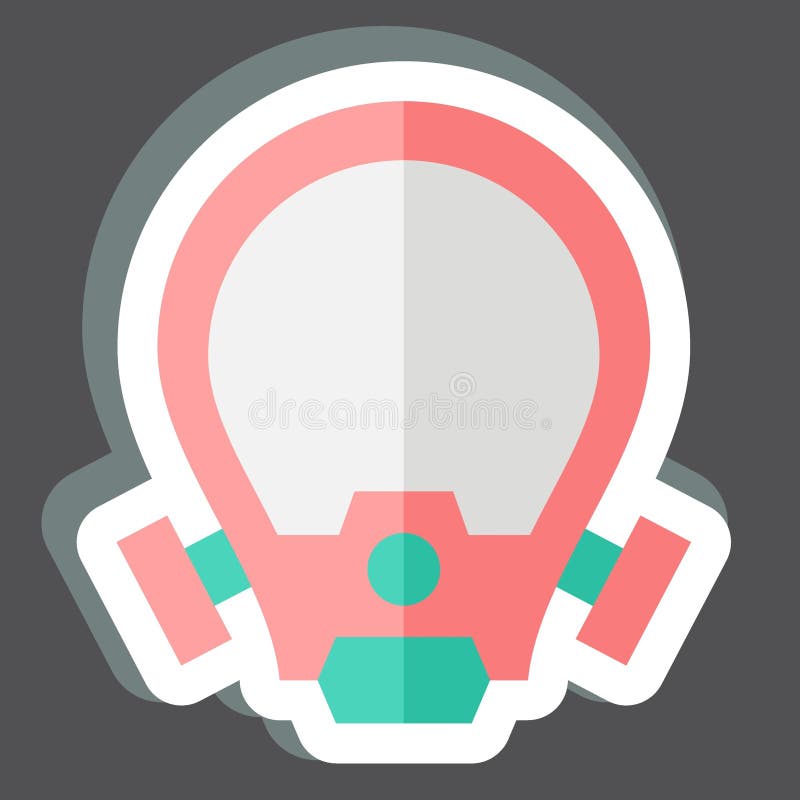 Sticker Oxygen Mask. Related To Firefighter Symbol. Simple Design ...