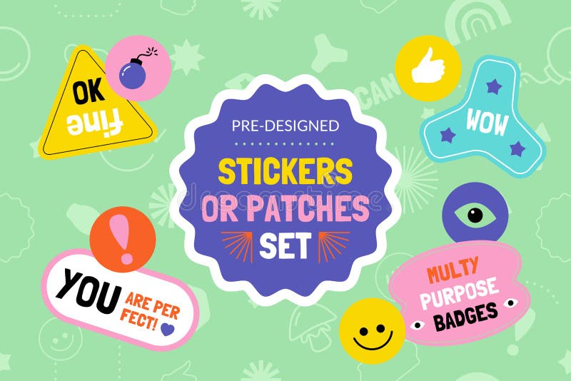 Sticker Pack Icons stock vector. Illustration of copy - 194992831