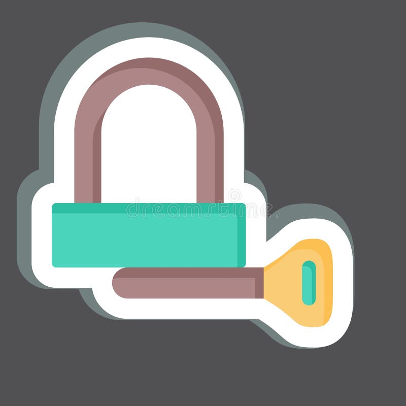 Sticker Padlock Related To Bicycle Symbol. Simple Design Editable Stock ...