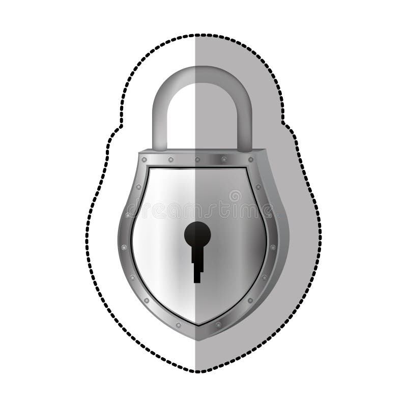 Sticker Set of Padlock and Password Text Box with Shield Stock Vector ...