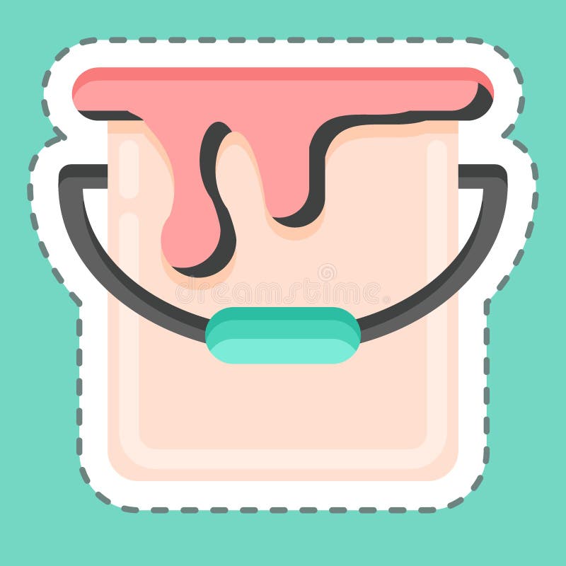 Sticker Paint Can. Suitable for Paint Art Tools Symbol. Simple Design ...