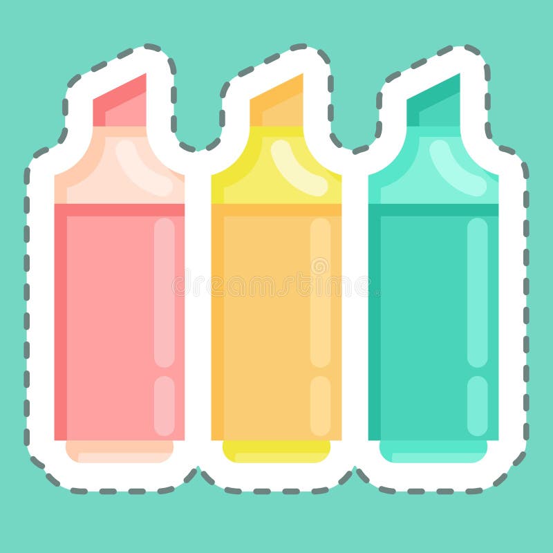 Sticker Paint Markers. Suitable for Paint Art Tools Symbol. Simple ...