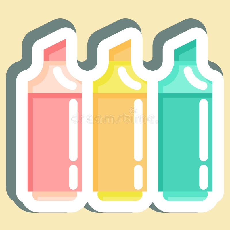 Sticker Paint Markers. Suitable for Paint Art Tools Symbol. Simple ...