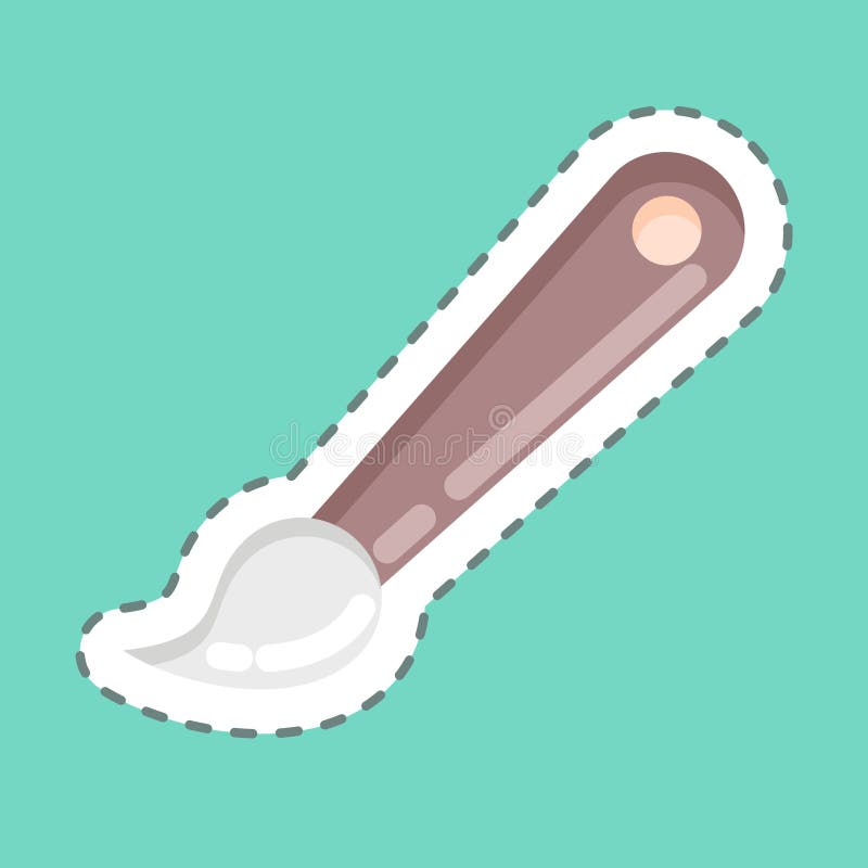 Sticker Paintbrush. Suitable for Paint Art Tools Symbol. Simple Design ...