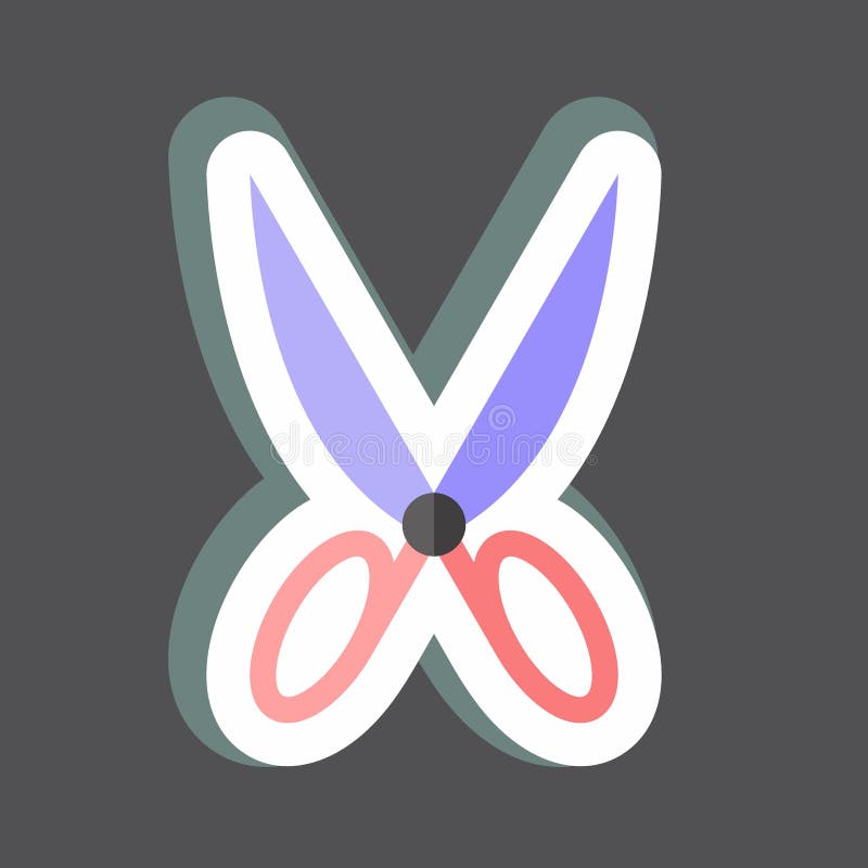 Sticker Pair of Scissors 1. Suitable for Tailor Symbol. Simple Design ...