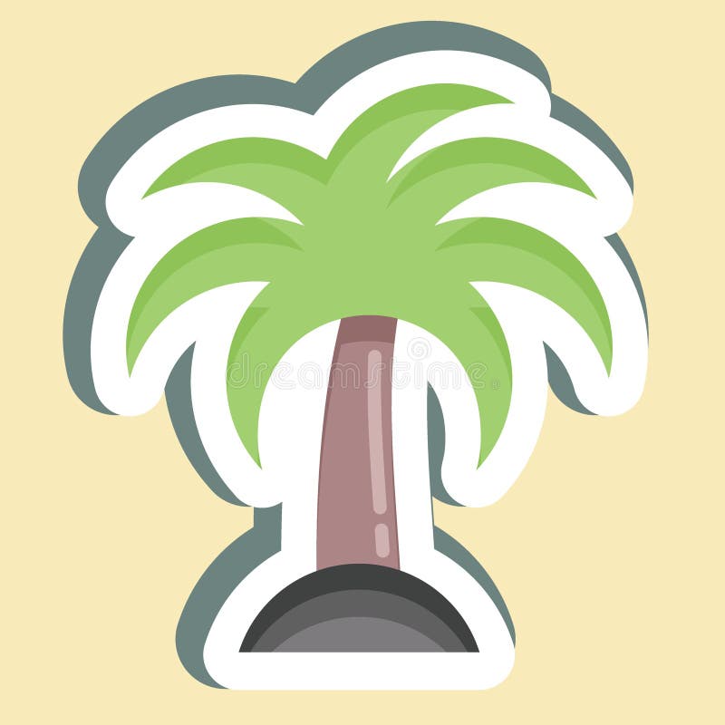 Sticker Palm. Suitable for Summer Symbol. Simple Design Editable ...