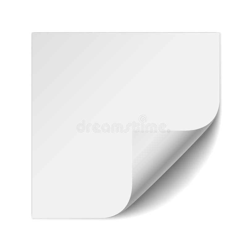 White Sheet of Note Paper Isolated on Transparent Background. Sticky ...