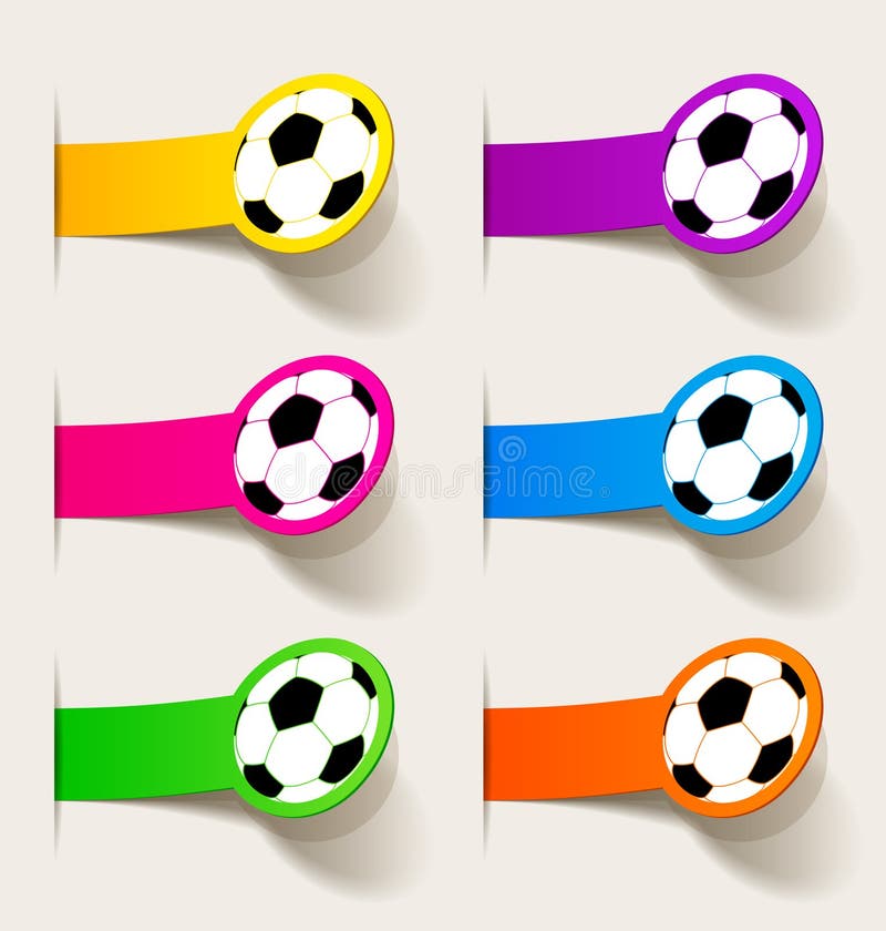 Sticker with a Picture of a Soccer Ball Stock Vector - Illustration of ...