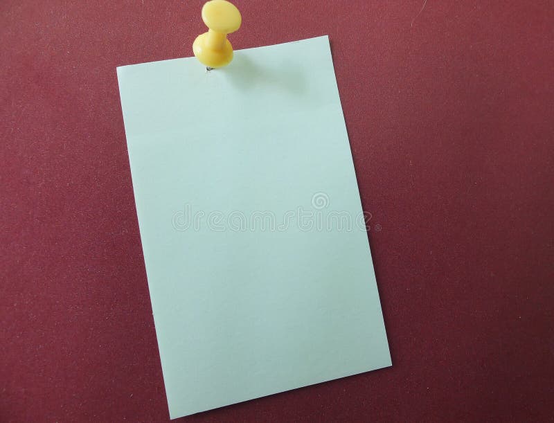 Sticker Pinned To the Yellow Button Stock Image - Image of stickynote ...