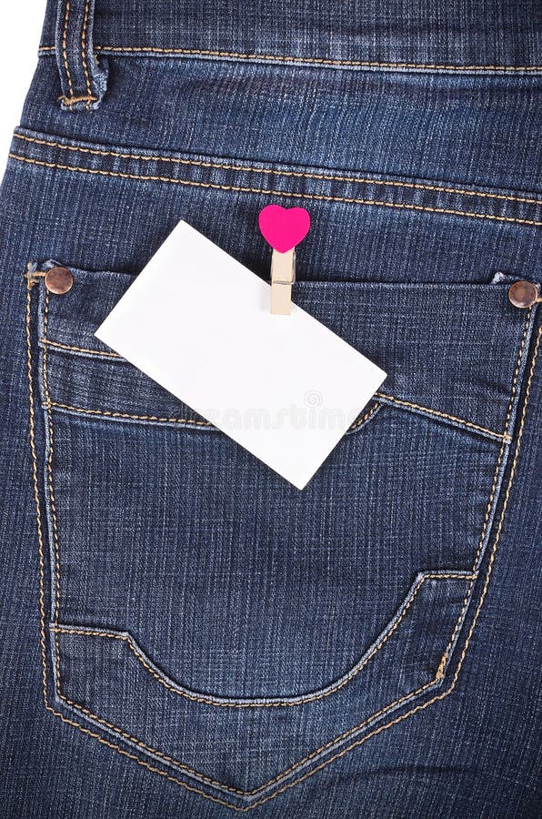 Sticker in pocket jeans stock image. Image of label, apparel - 37915431