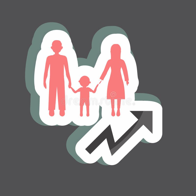 Sticker Population Growth. Suitable for Community Symbol. Simple Design ...