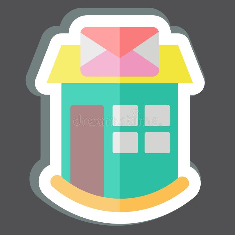 Sticker Post Office. Related To Sticker Building Symbol. Simple Design ...