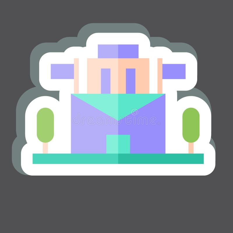 Sticker Post Office. Related To Post Office Symbol. Simple Design ...