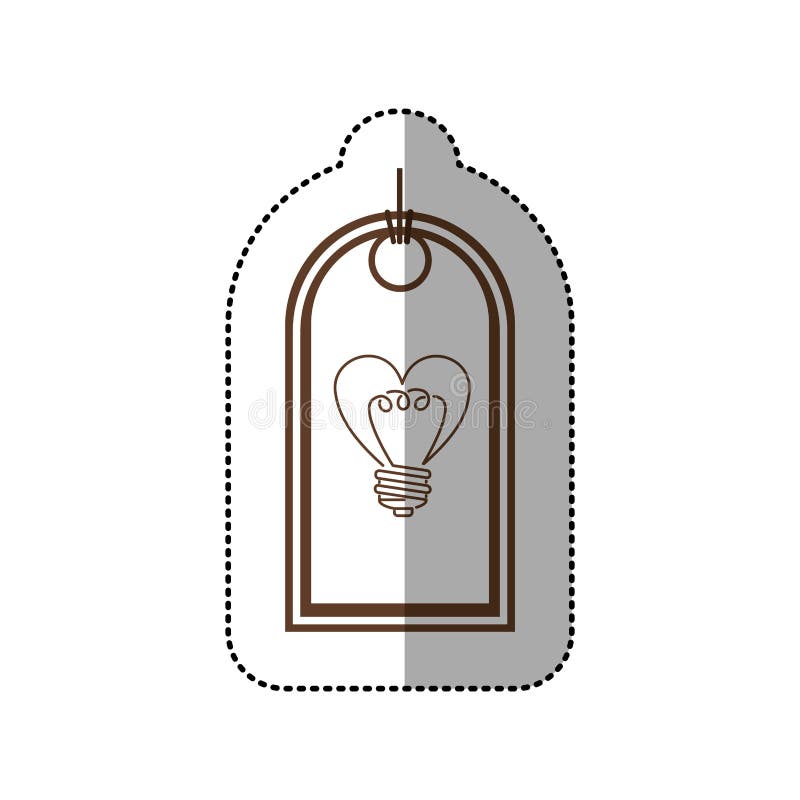 Sticker Price Tag with Light Bulb in Heart Shape Stock Vector ...