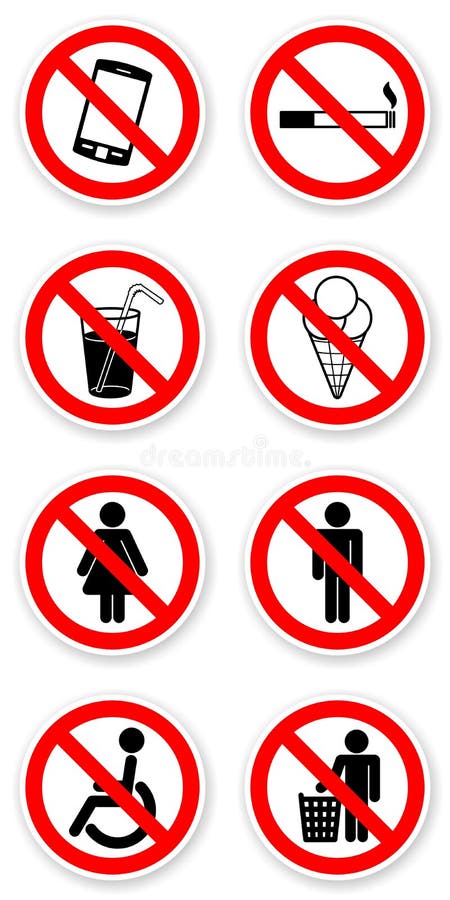 Prohibited symbols stock vector. Illustration of stop - 37267699