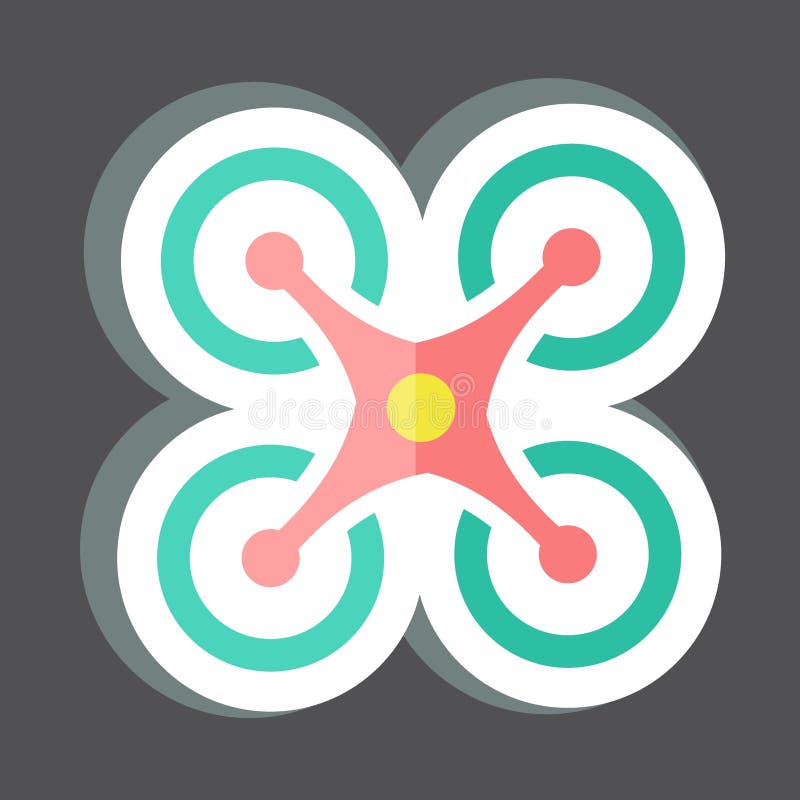 Sticker Quadcopter. Related To Drone Symbol. Simple Design Editable ...